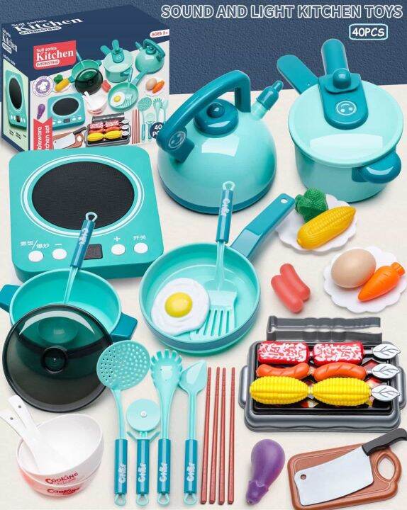 40PCS Kids Mini Cooking Toy Set Plastic Simulation Kitchen Set Play ...