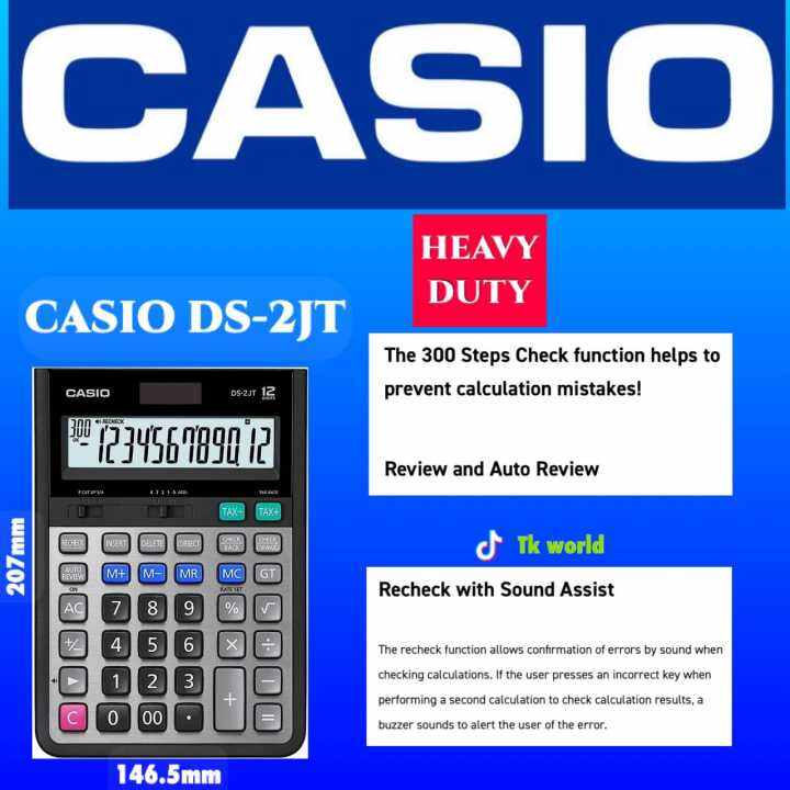 Casio DS-2JT 12 digit heavy-duty calculator | Lazada