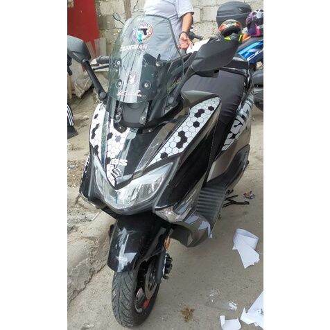 burgman street 125 front panel honey comb sticker 3pcs vynil car ...