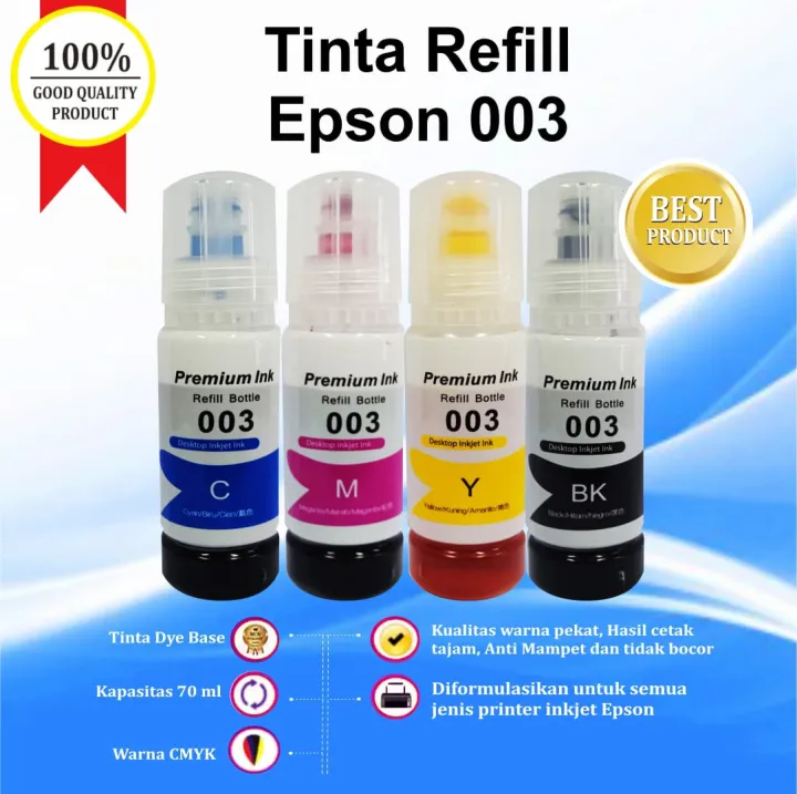 Paket Tinta Epson 003 Premium L1110 L3110 L3150 | Lazada Indonesia