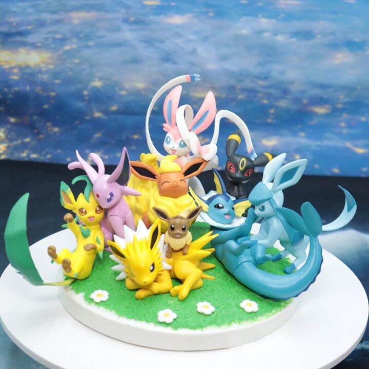1 Pokemon Let's Go! Anime Action Figure Model Toys 13Cm Eevee Family 9 ...