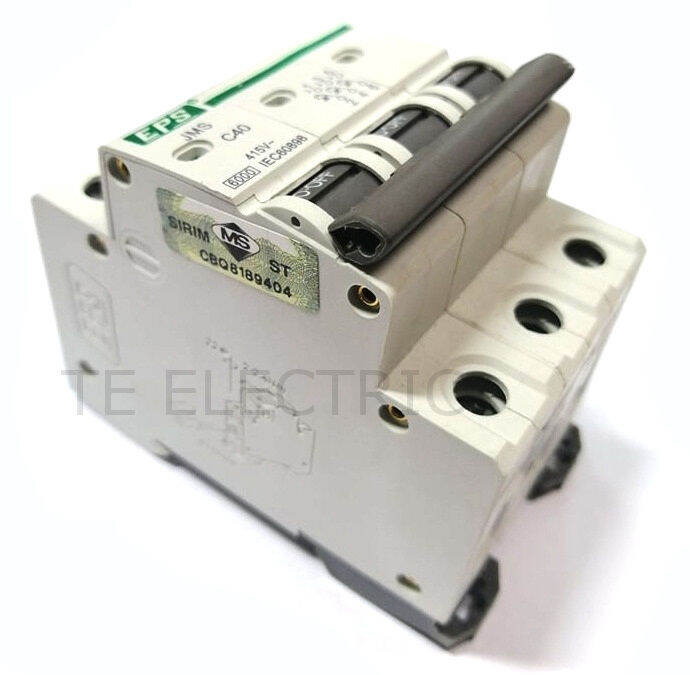 EPS 40A 3 POLE MCB C CURVE 415V (6KA APPROVED SIRIM) | Lazada