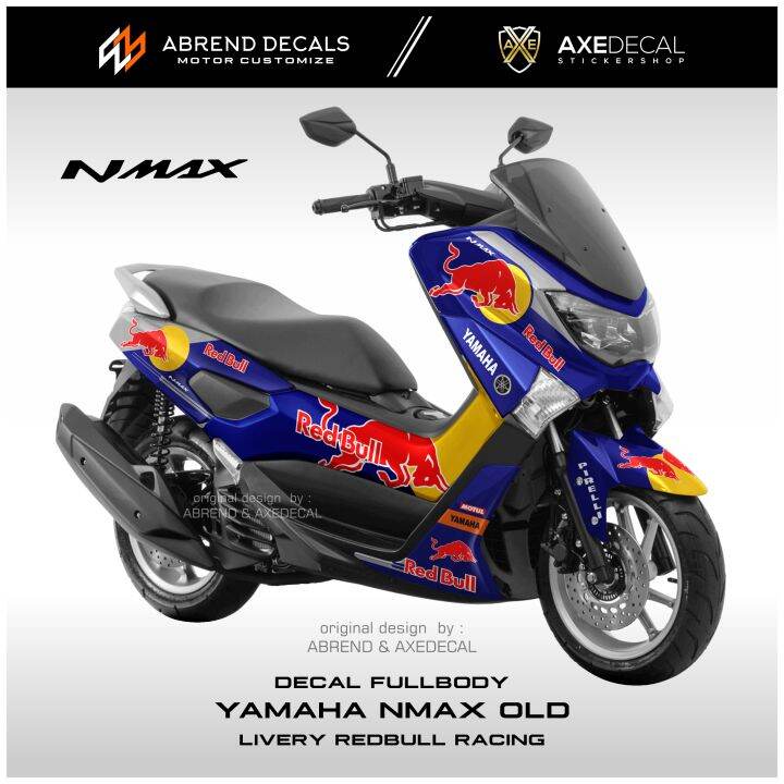 DECAL FULLBODY NMAX OLD REDBULL / STIKER MOTOR YAMAHA NMAX 155 LAM ...