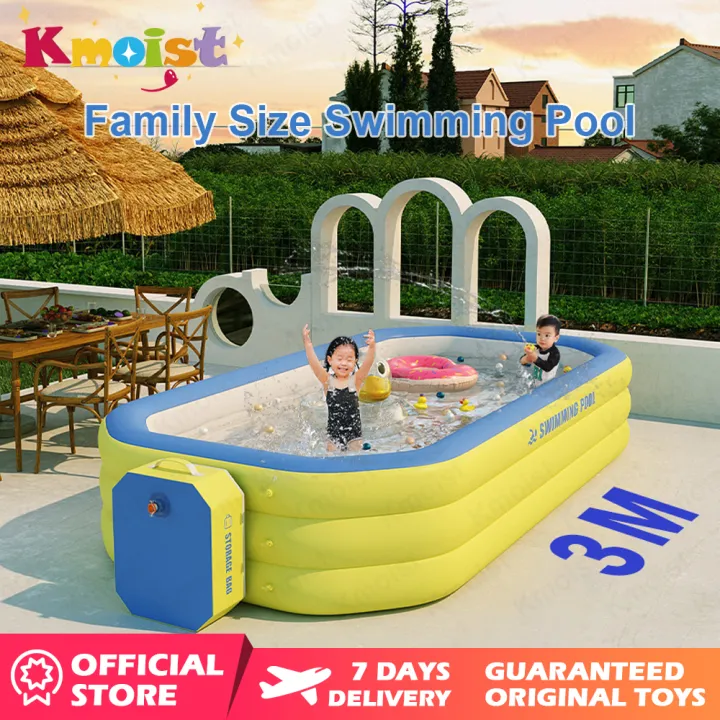 Kmoist สระว่ายน้ำเป่าลมขนาดครอบครัวสำหรับฤดูร้อนเด็กสระว่ายน้ำสำหรับบ้านเด็กอ่างอาบน้ำหนาสำหรับ ...