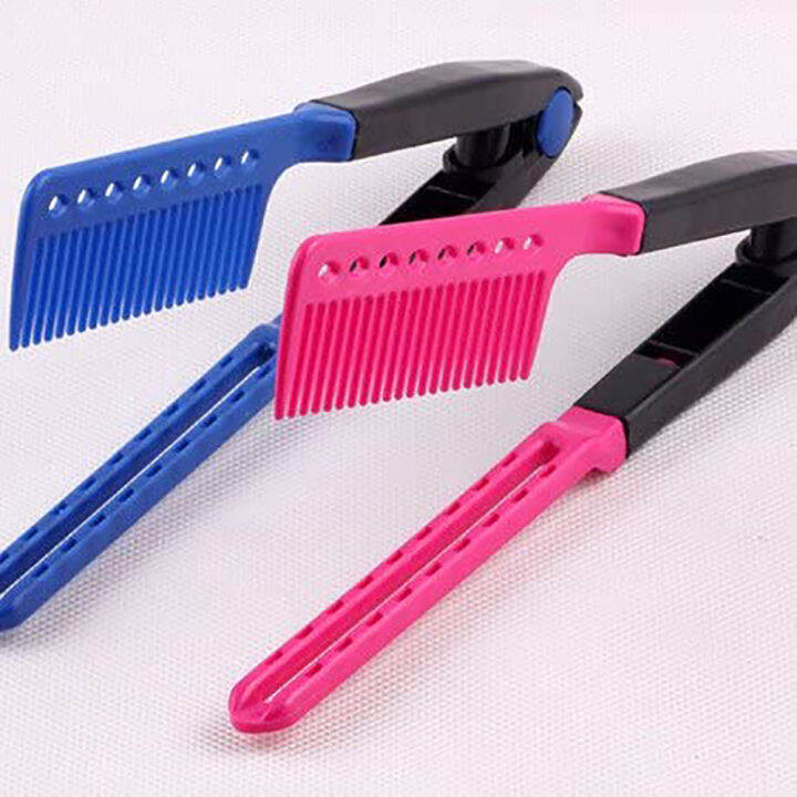 Hair Straighten Comb Haircut static V Shape Comb Clip Clamp ...