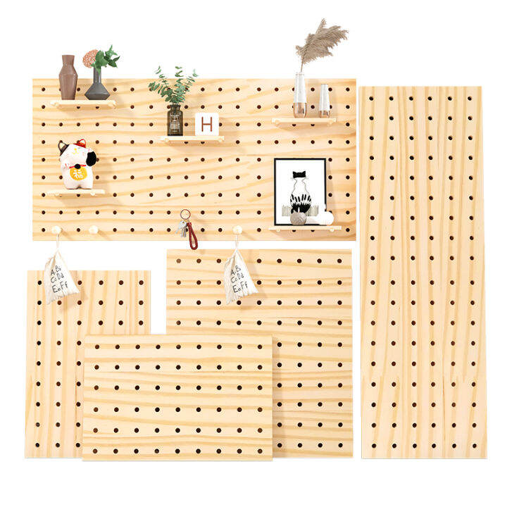 Solid wood hole plate custom wooden Nordic wall shelf kitchen porch ...