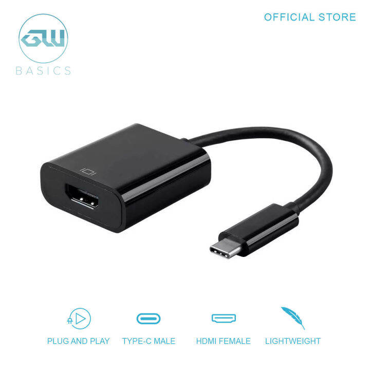 Gigaware Basics USB Type C to HDMI Adapter USB C to HDMI 4K UHD ...
