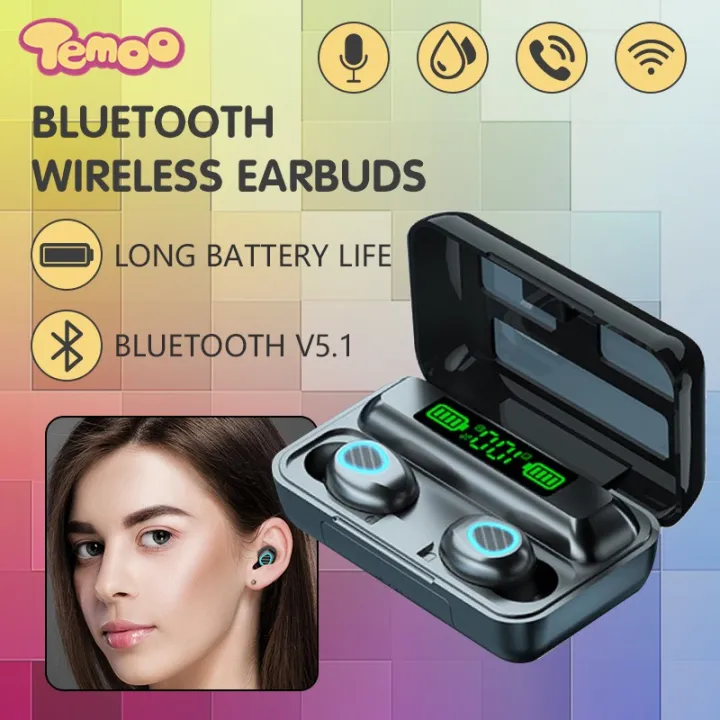 Temoo R15แบบพกพา TWS หูฟังไร้สายสเตอริโอบลูทูธหูฟัง5.1 3D สัมผัสชุดหูฟังกีฬาหูฟังกันน้ำ HD โทรหู ...