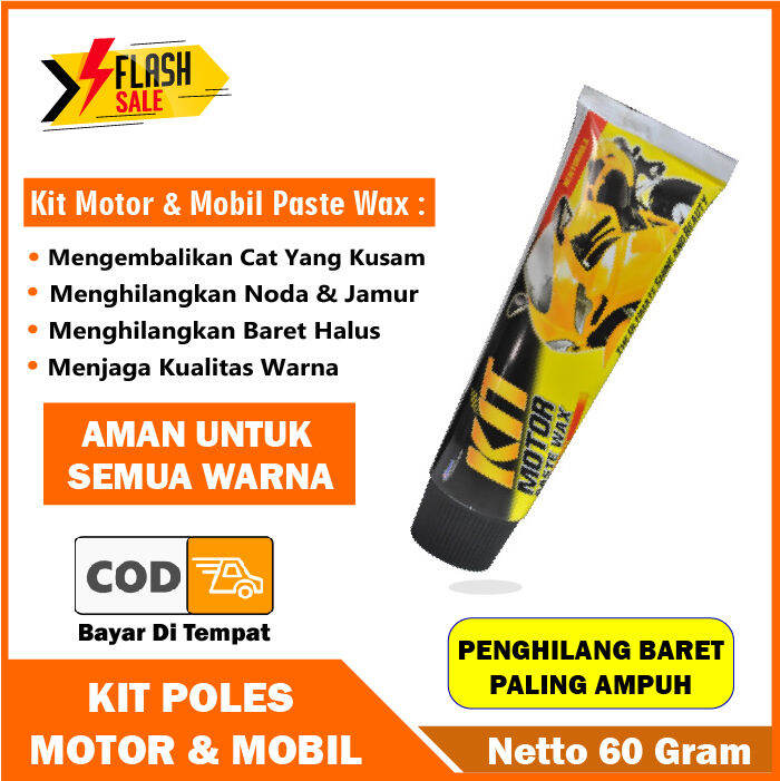 Kit Paste Wax Pengkilap Pembersih Baret Halus Body Motor Mobil Kaca ...