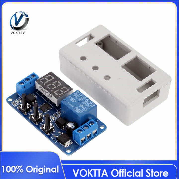 Original VOKTTA 12V Digital LED Display Time Delay Relay Module PCB Board Automation Delay Timer ...