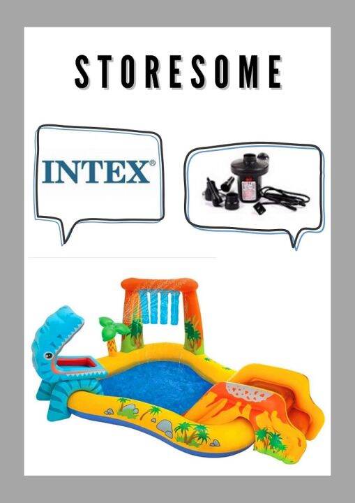 Intex 57444 Dinasour Volcano Theme Inflatable Swimming Pool With Slides ...