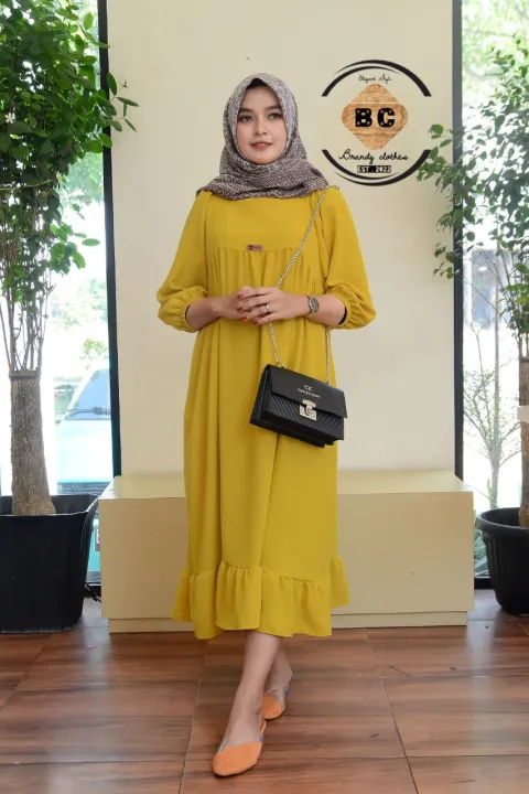 MIDI DRESS SABRINA CRINKLE AIRFLOW JUMBO ORIGINAL BC PREMIUM DRES ...