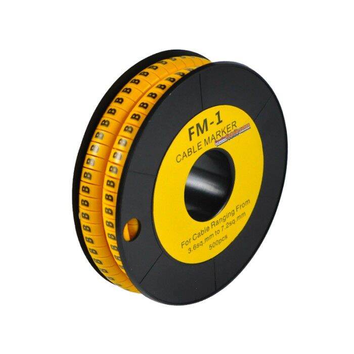 Kabel Marker Huruf B Label Marker Cable FM 1 Kuning Nintoku ASLI ...