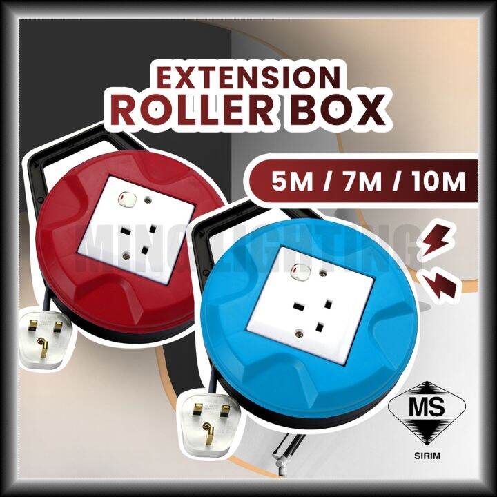 [SIRIM] 5M 7M 10M Round Extension Wire Box Power Cable Roller Trailing ...