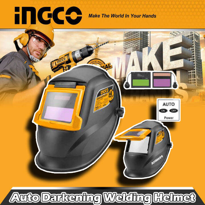 INGCO AUTO DARKENING WELDING HELMET - AHM009 | Lazada PH