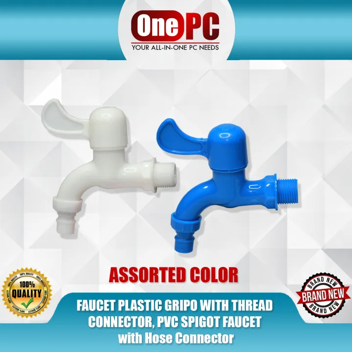 FAUCET PLASTIC GRIPO WITH THREAD CONNECTOR, PVC SPIGOT FAUCET with Hose ...