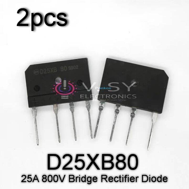2pcs Bridge Type Rectifier Diode Power Supply AC To DC D25XB80 25A 800V Full Wave High Quality ...