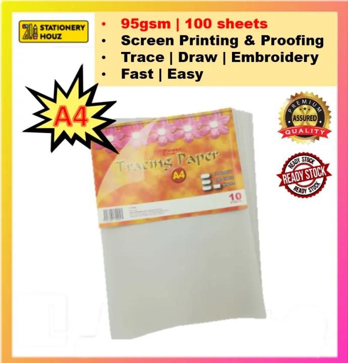 [ready Stock] Stationery Houz A4 A3 Tracing Paper 95 Gsm 100sht