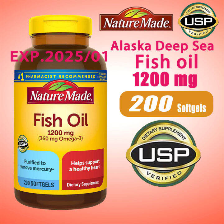 Nature Made Softgels 1200 mg (360 mg OMEGA-3) fish oil | Lazada.co.th