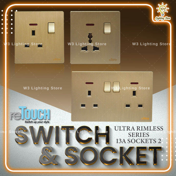 [TEXTURE GOLD] reTouch Ultra Rimless Series 16A Switches Switch ...