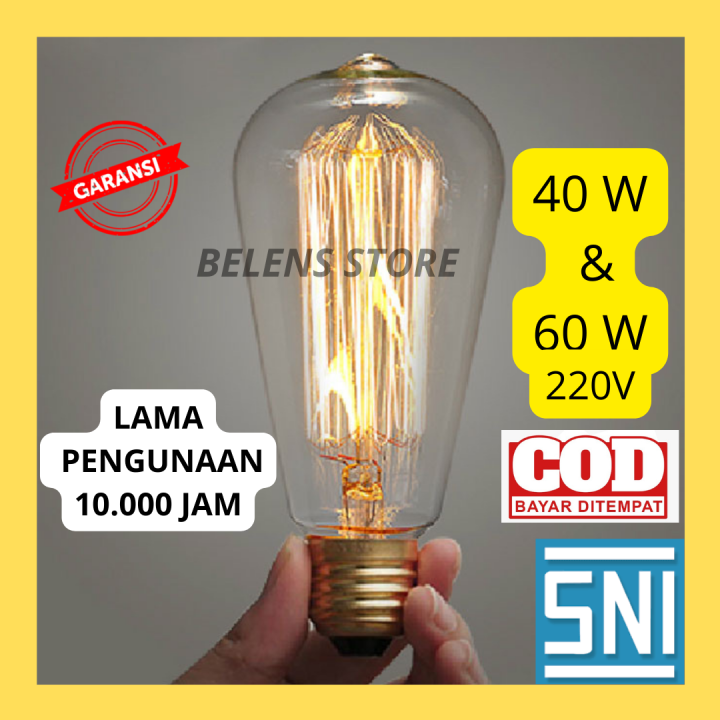 Bohlam Lampu Hias Filamen Pijar Kamar Ruang Tamu Teras Warna Warm White ...