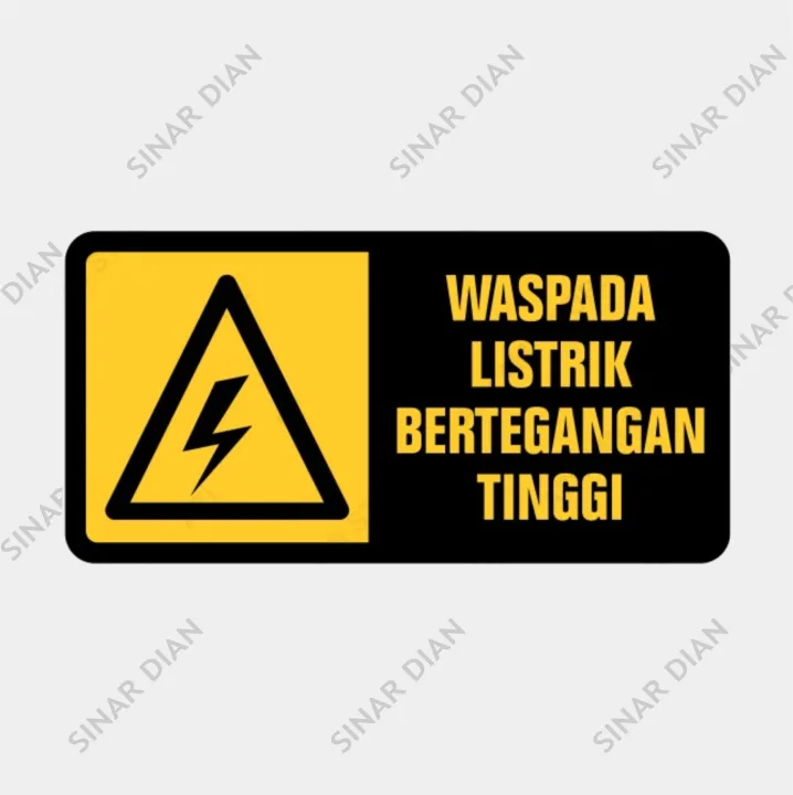 Plang Rambu Waspada Listrik Tegangan Tinggi 40 x 20 cm Plat Alumunium ...