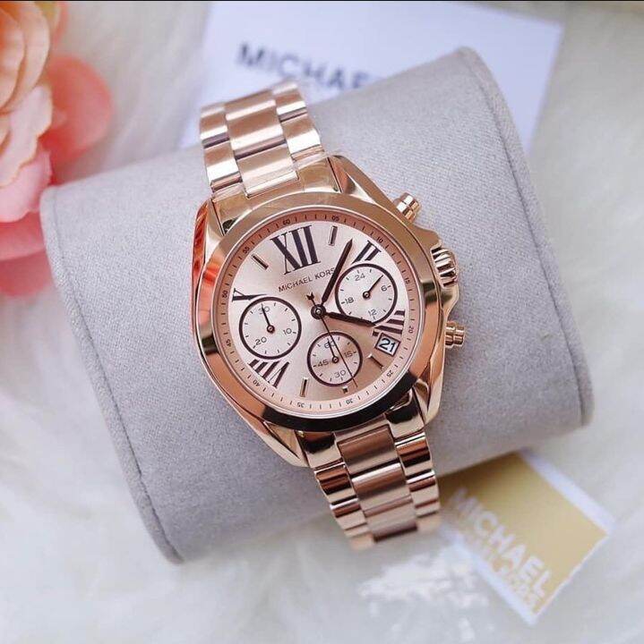 Authentic Michael Kors Bradshaw Chronograph Rose Dial Ladies Watch ...