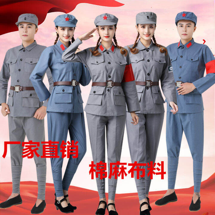 Cotton, linen, Red Army costumes, Eighth Route Army dance costumes ...