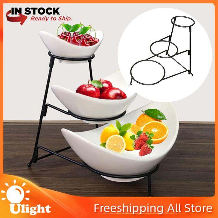 Ulight Platter Stand Dish Holder, 3 Layer Display Tray Rack, Kitchen ...
