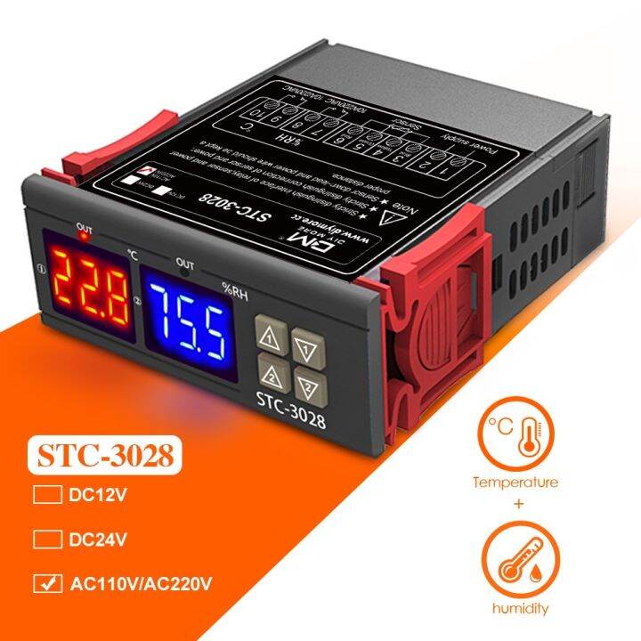 STC-3028 AC110-230V Pengendali Suhu dan Kelembapan Serbaguna dengan ...