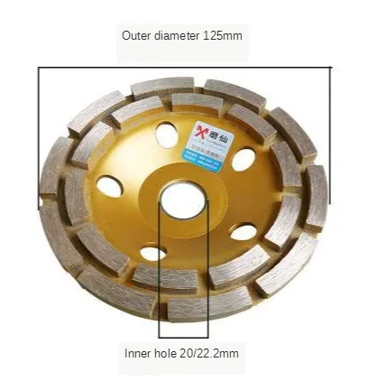 125mm Concrete Turbo Diamond Grinding Cup Wheel Double-Row Turbo Cup ...