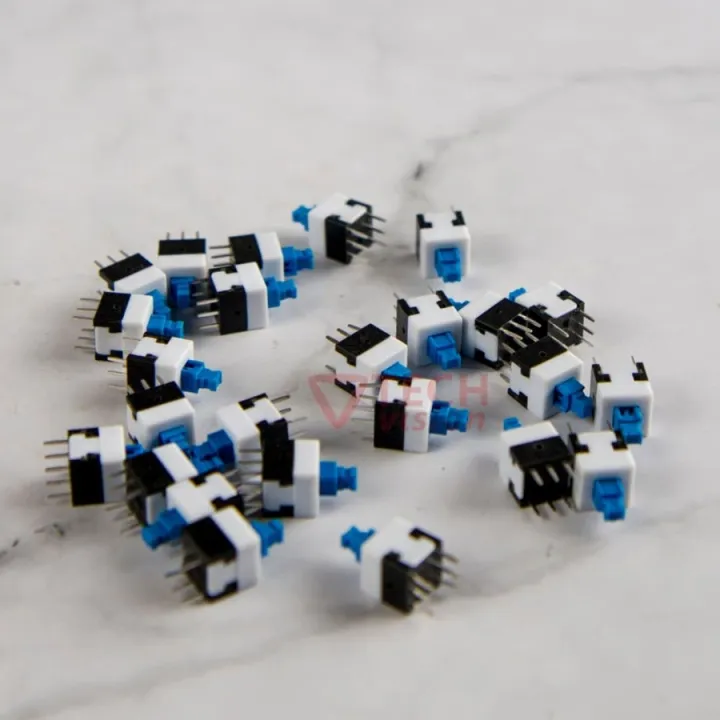 Saklar Tekan Push Button 8x8 6Pin DPDT Self-Locking Switch OnOff ...