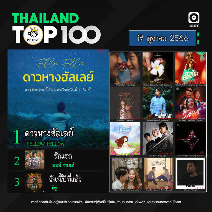 MP3 JOOX Thailand Top 100 (ไทย-สากล) 19 ตุลาคม 2566 (แผ่น CD , USB แฟลชไดร์ฟ) | Lazada.co.th