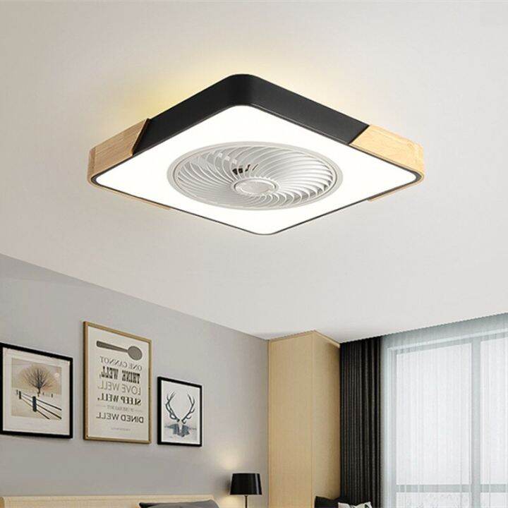 Small Room Sealing Fan Invisible Ceiling Fan Light Round LED Ceiling ...