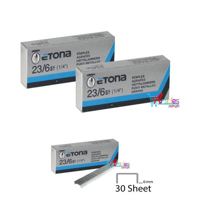 Etona Heavy Duty Staple Wire 23/6 6mm (1000 pieces X 2 box) | Lazada PH