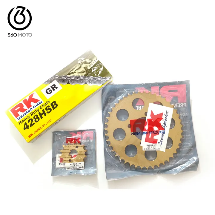 RK Sprocket and Chain Set for Raider150 (Old breed) 14/43 428 | Lazada PH
