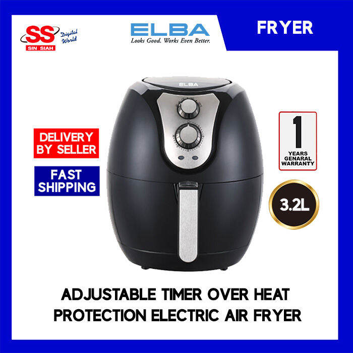 Elba EAF-H3214 BK 3.2L Adjustable Timer Over Heat Protection Electric ...
