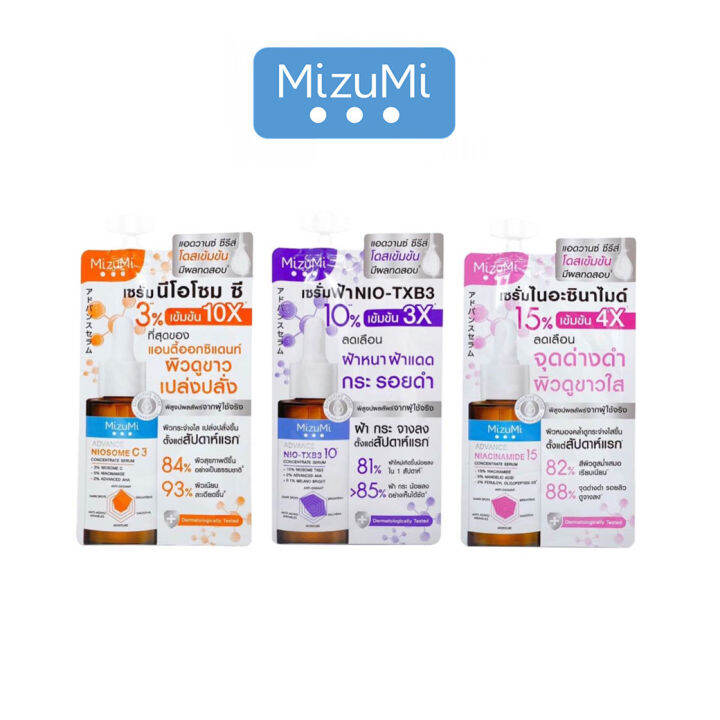 มิซึมิ MizuMi Advance Niacinamide 15 / Nio-TXB3 / Niosome C Concentrate Serum 6ml.( ยกกล่อง x 6 ...
