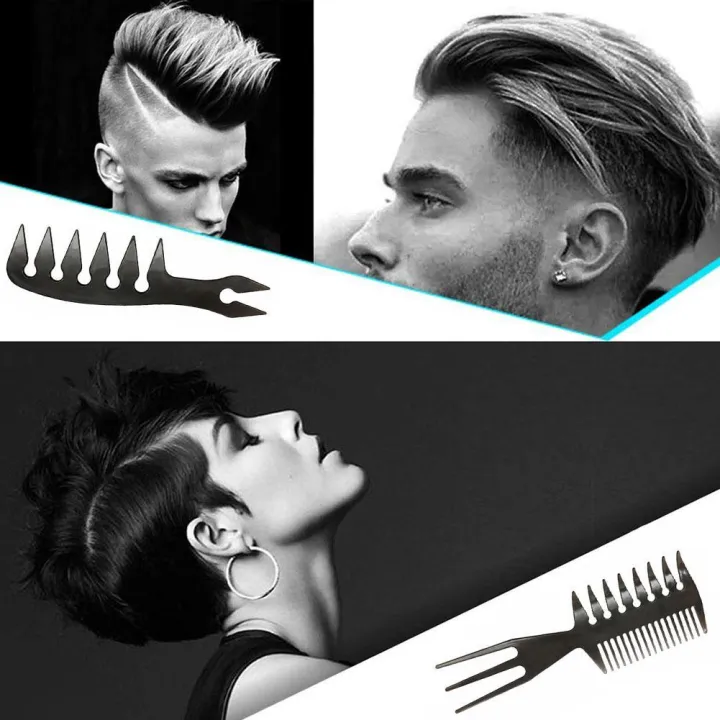Creative Men's Retro Back Head Shape Artifact Texture Beard Right Comb ...