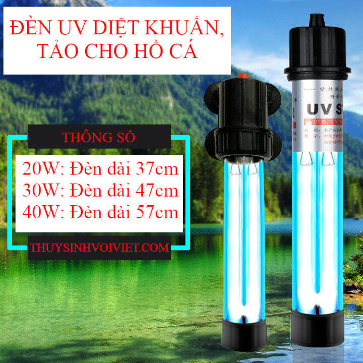 Đèn UV bóng đôi diệt khuẩn cho hồ cá công suất 20,30,40,60W | Lazada.vn