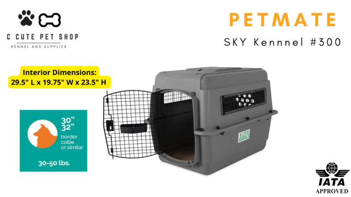 กรงใส่สุนัข สัตว์เลี้ยงสำหรับเดินทางขึ้นเครื่อง Petmate Sky Kennel#300 ...