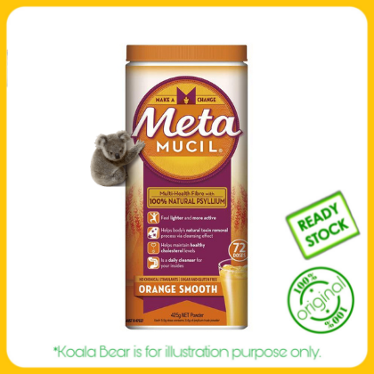 Metamucil Orange Smooth Powder Natural Psyllium Fiber (425g/72 doses ...