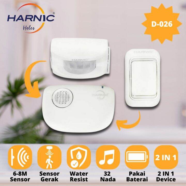 Doorbell Sensor - Sensor gerak - plus door bell 2 in 1 - Pakai Baterai ...