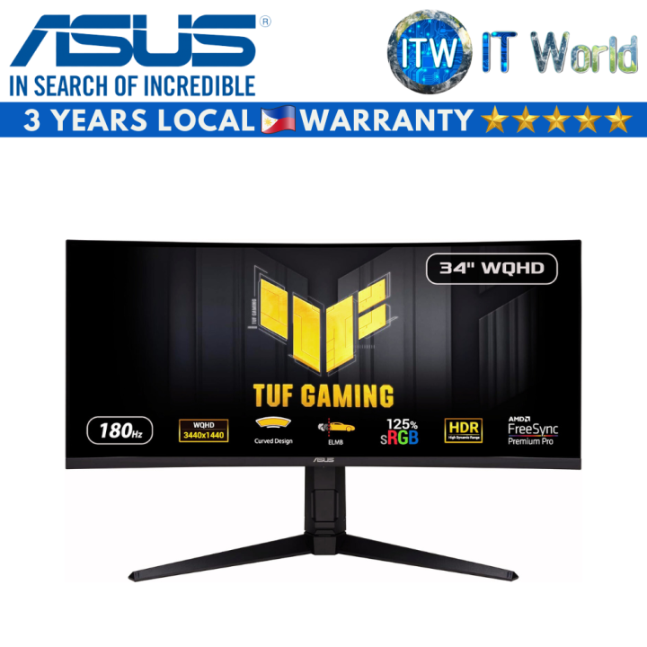 Itw | ASUS TUF Gaming VG34VQL3A - 34" (WQHD) / 180Hz / VA / 1ms (GTG ...