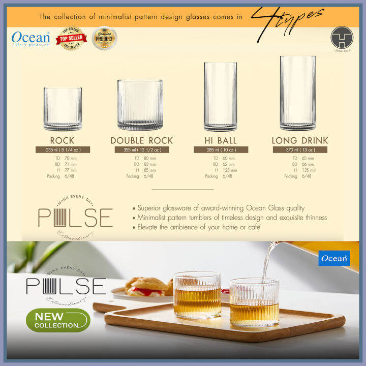 [TeoHin] Ocean Glassware "PULSE SERIES" New Collection Glass Tumbler , Trendy , Premium, Coffee ...