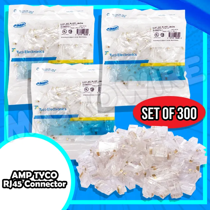 AMP Tyco RJ45 Connector Heavy Duty Set Of 300 | Lazada PH
