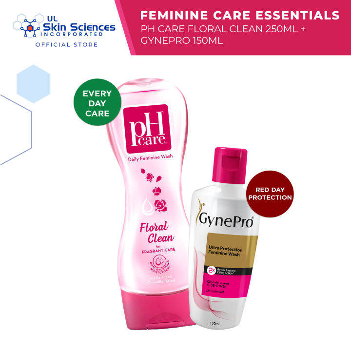 Feminine Care Essentials Bundle (pH Care Floral Clean 250mL + GynePro ...