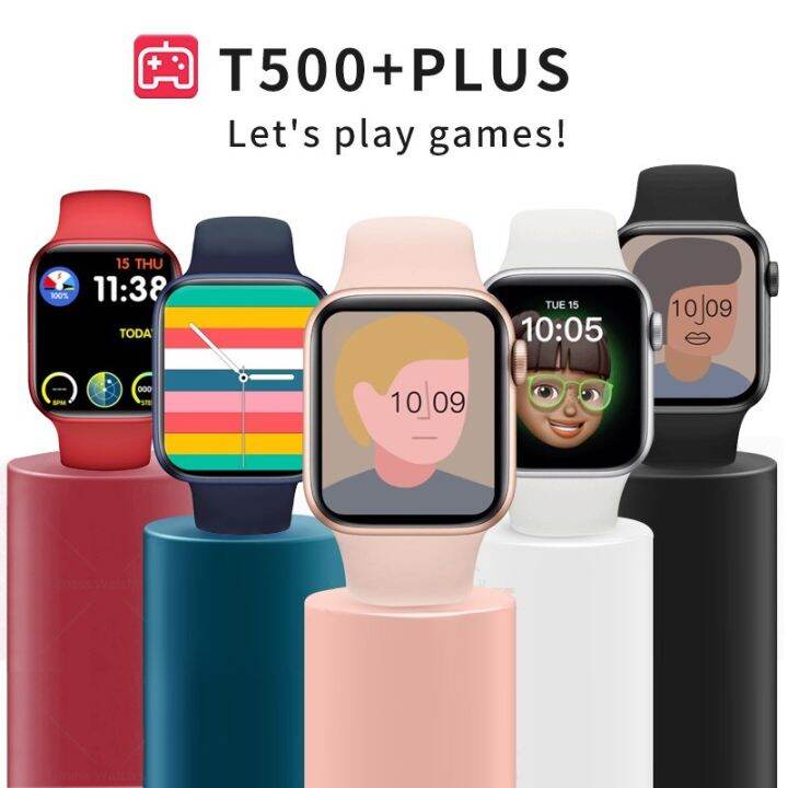 flash sales 2022 t500+ plus smart watch 1.75 hD iWO 13 mAX bluetooth calls custom heart rate ...