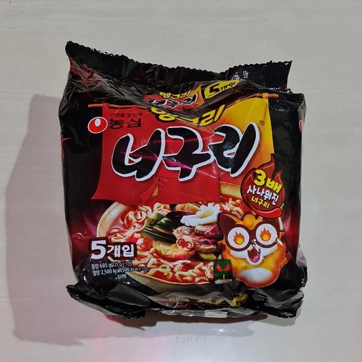 Nongshim Neoguri Korean Angry Spicy Udon Noodle 5 x 121 Gram | Lazada ...