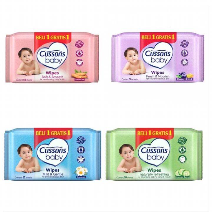 Tissue Basah Bayi / Cussons Baby Wipes 50's (BUY 1 GET 1 FREE) / Tisu ...